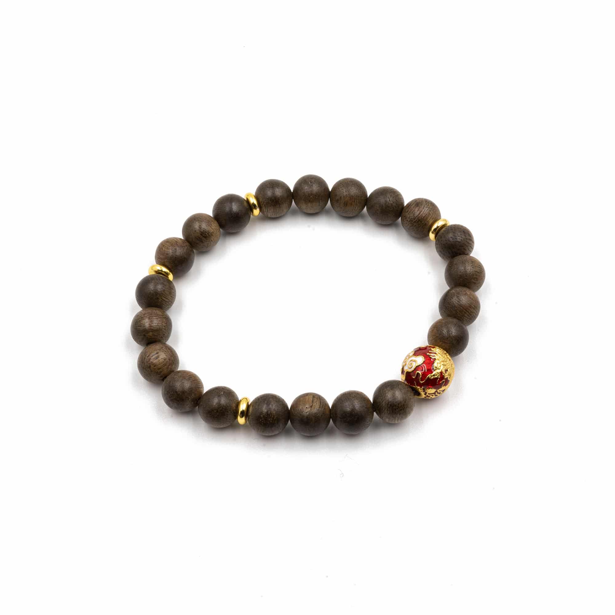Handmade Dragon Enamel Bracelet | Agarwood Bead Energy Jewelry for ...
